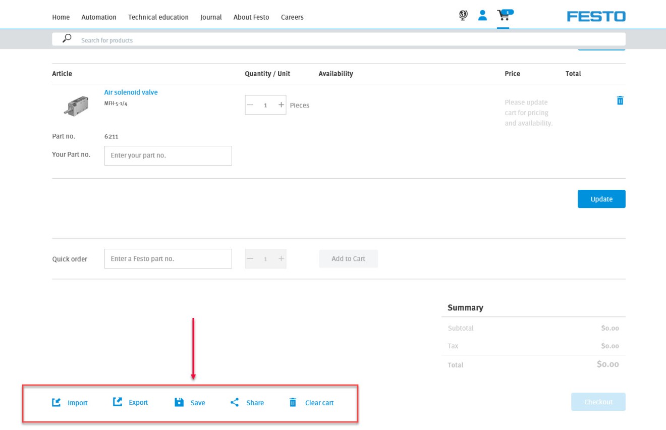 Find out how to use the basket. | Festo CN
